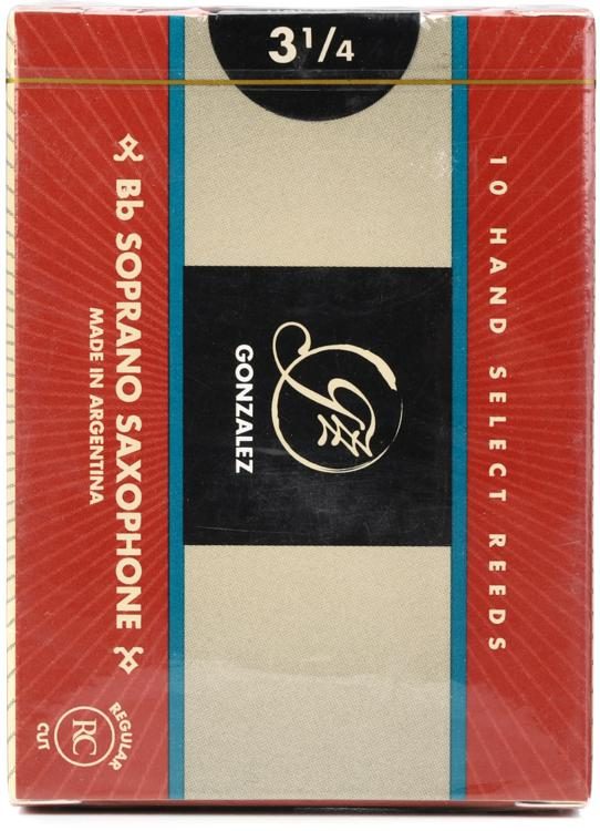 Gonzalez Reeds Regular Cut Soprano Saxophone Reeds - 3.25, 10-pack ...