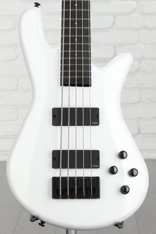 Spector NS Ethos High Performance 5 Bass Guitar - White Sparkle Gloss ...