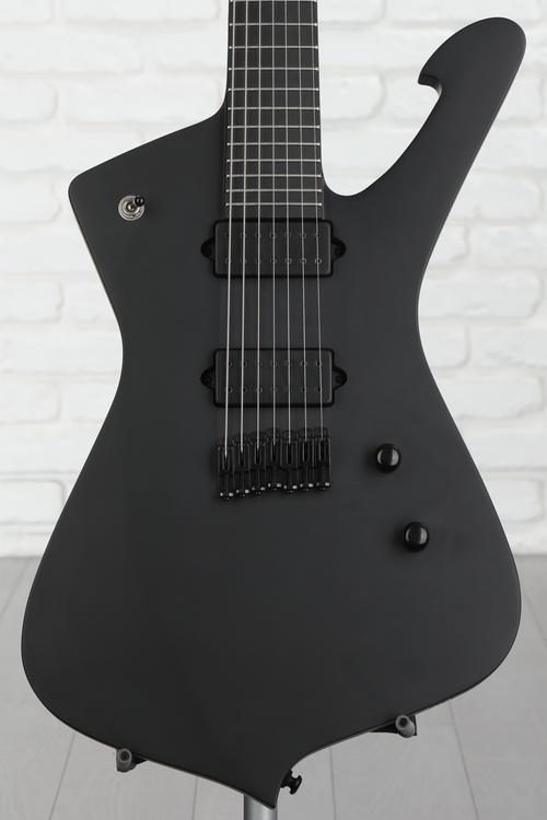 Ibanez Iron Label Iceman 7-string - Black Flat | Sweetwater