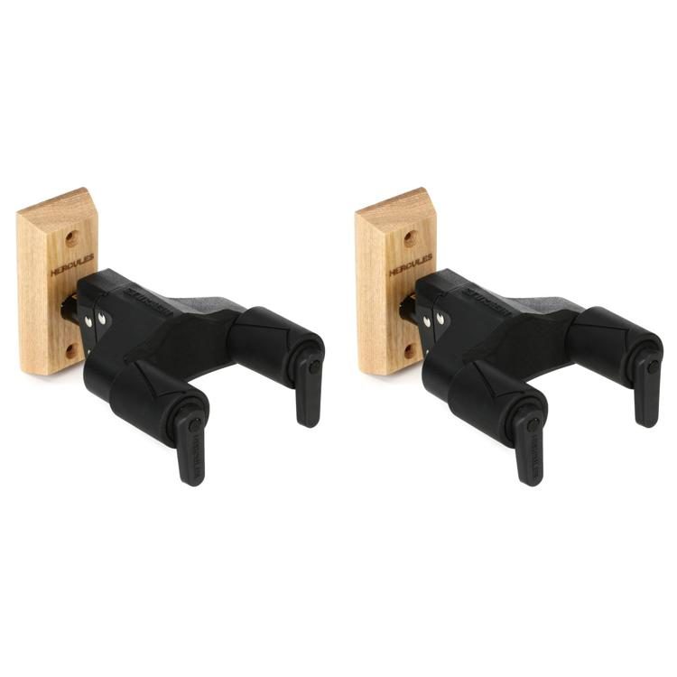 Hercules Stands GSP38WB PLUS Short Arm Wood Base Wall Mount Guitar ...