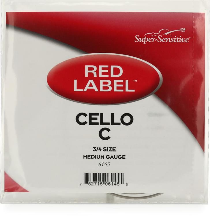 Super-Sensitive 6145 Red Label Cello C String - 3/4 Size | Sweetwater