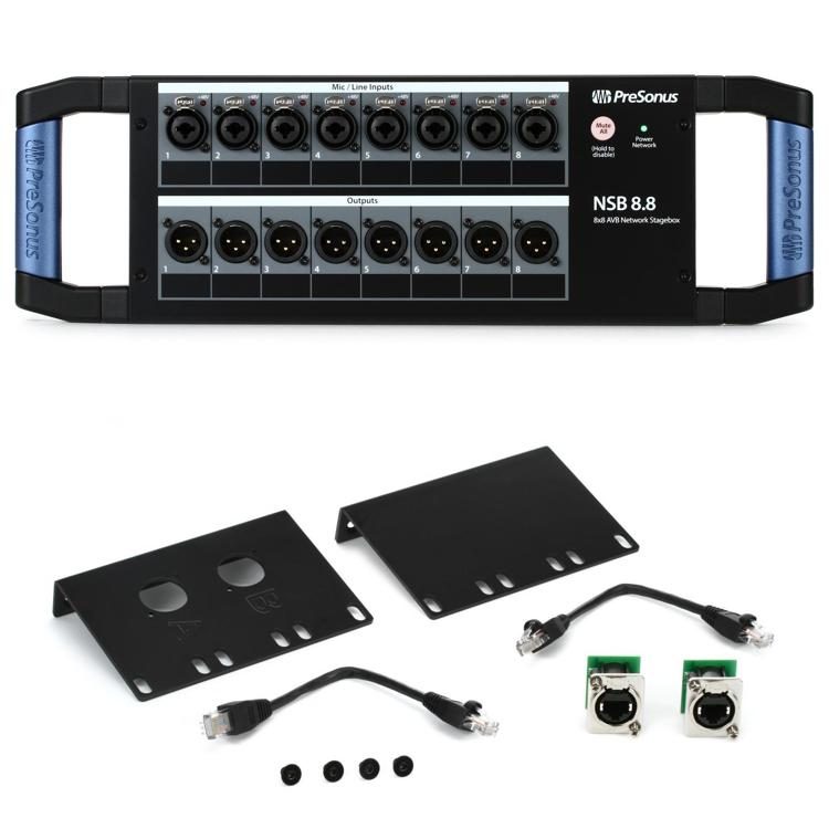 PreSonus NSB8.8 AVB Networked Stage Box and Rack Mount Kit Bundle ...