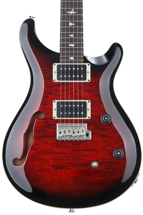 PRS CE 24 Semi-Hollow Electric Guitar - Fire Red Smokeburst | Sweetwater