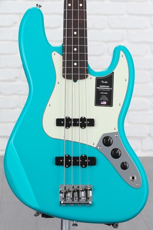 Fender American Professional II Jazz Bass - Miami Blue with Rosewood ...
