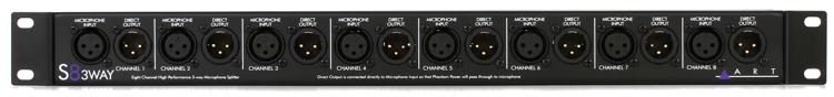 ART S8-3WAY 8-channel 3-way Microphone Splitter | Sweetwater