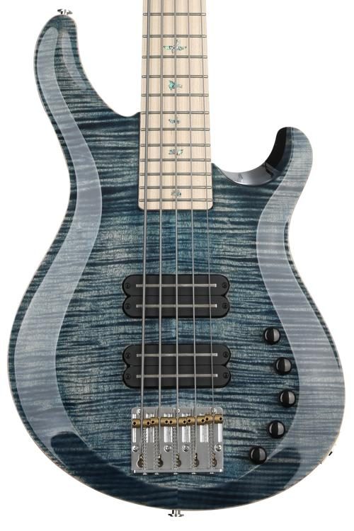 PRS Grainger 5-String Bass Guitar - Faded Whale Blue 10-Top with Maple ...