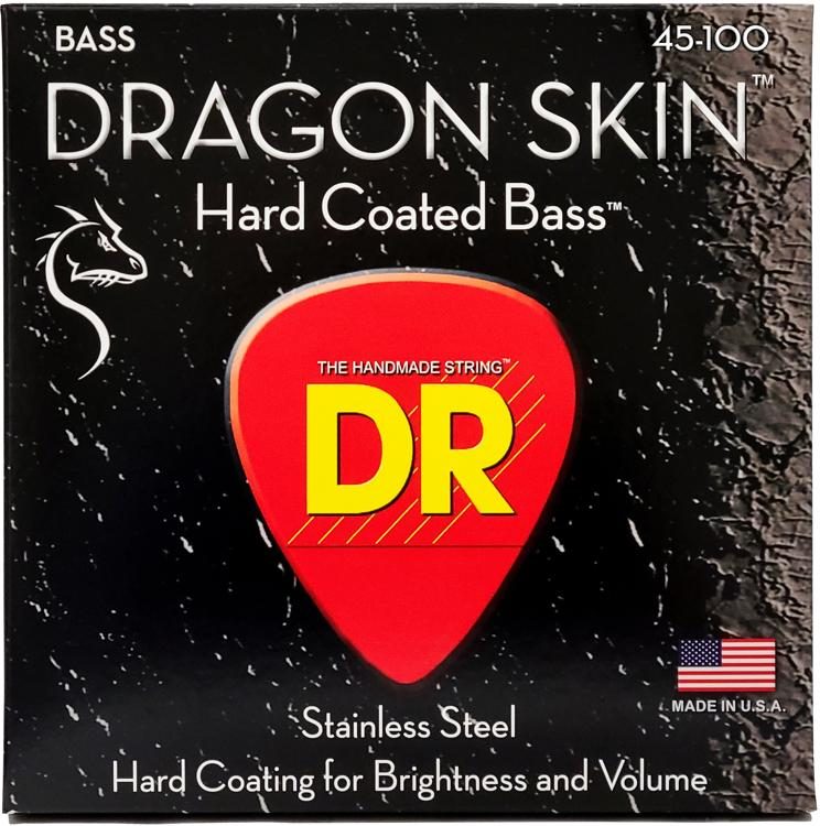 DR Strings DSB-45/100 Dragon Skin Coated Bass Guitar Strings - .045 ...
