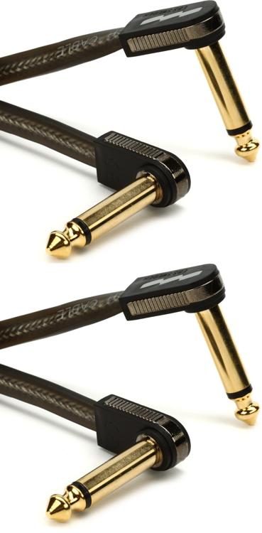 EBS HP-28 High Performance Flat Patch Cable - Right Angle to Right Angle - 11.02 inch (2-pack ...