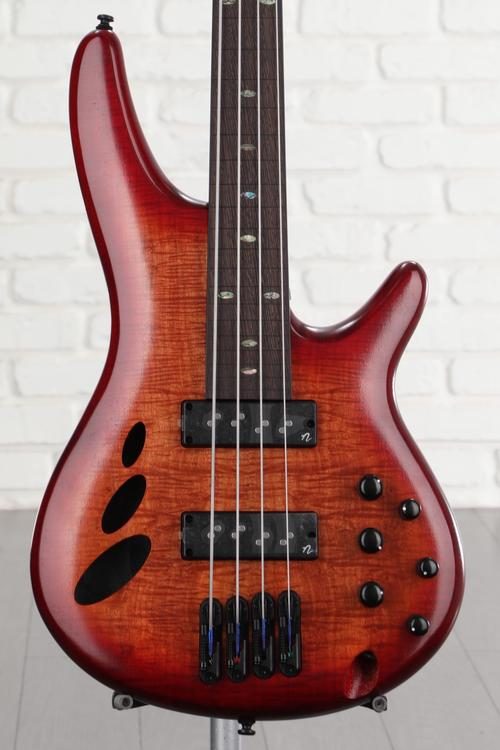 Ibanez SR Bass Workshop Fretless Electric Bass - Brown Topaz Burst Low ...