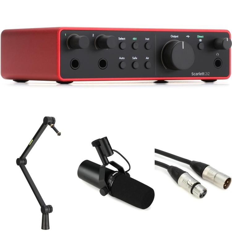 Focusrite Scarlett 2i2 4th Gen USB Audio Interface and Shure SM7B ...