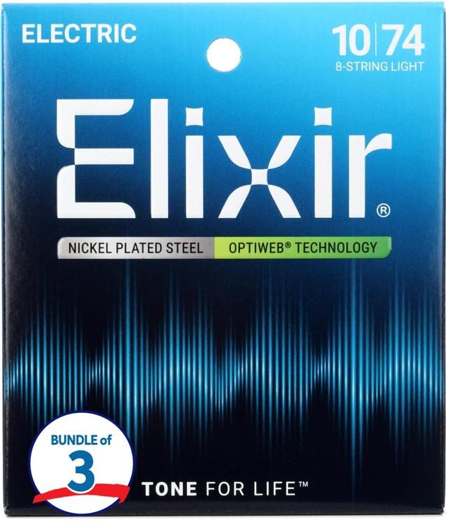 Elixir Strings 19062 Optiweb Electric Guitar Strings - .010-.074 Light ...