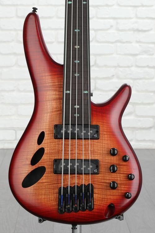 Ibanez SR Bass Workshop Fretless 5-string Electric Bass - Brown Topaz ...