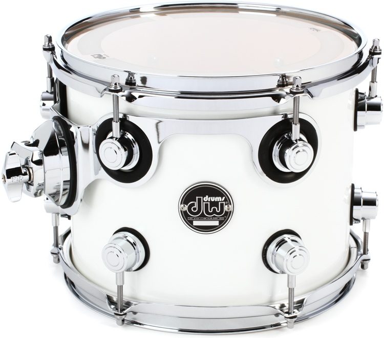 DW Performance Series Mounted Tom - 7" x 8" White Ice Lacquer | Sweetwater