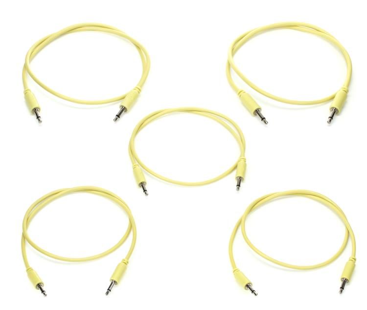 Black Market Eurorack Patch Cable 5-pack - 50cm Yellow | Sweetwater