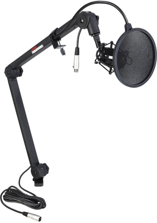Gator Frameworks Broadcast Accessory Kit with Boom Arm, Pop Filter, and ...