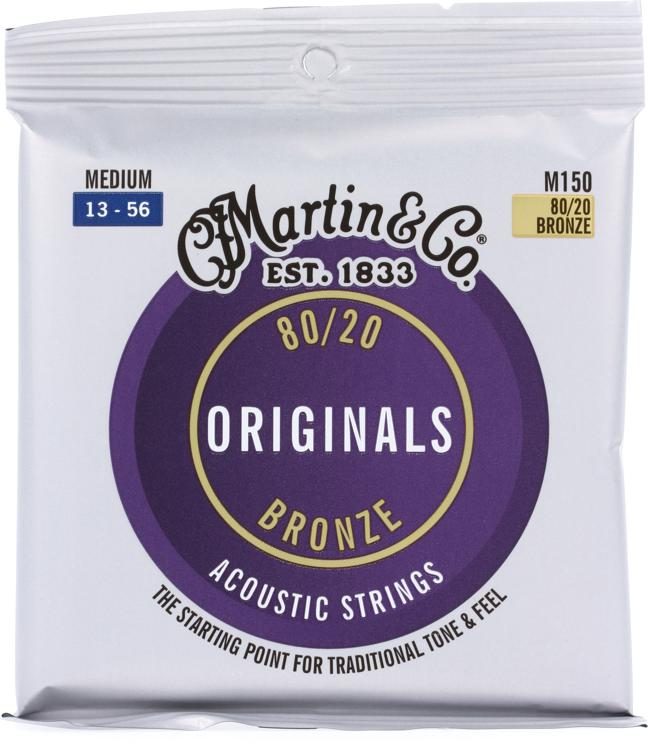 Martin M150 Original Acoustic 80/20 Bronze Guitar Strings - .013-.056 ...