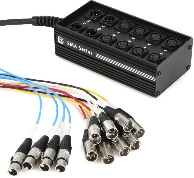 Pro Co SMA0804FBX-25 SMA Series 8x4 Stage Snake with XLR Returns - 25 ...
