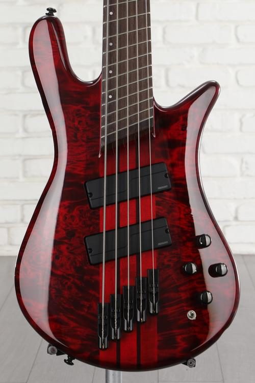 Spector NS Dimension 5 Bass Guitar - Inferno Red Gloss | Sweetwater