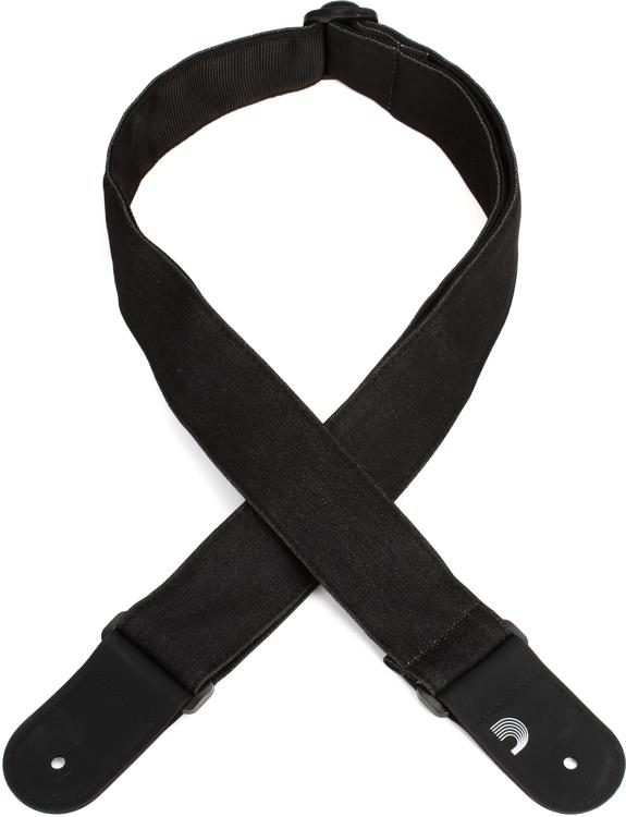 D'Addario Denim Guitar Strap - Black | Sweetwater