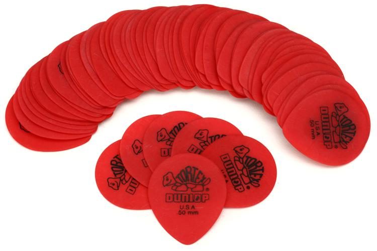 Dunlop 413R050 Tortex Teardrop Guitar Picks - .50mm Red (72-pack ...