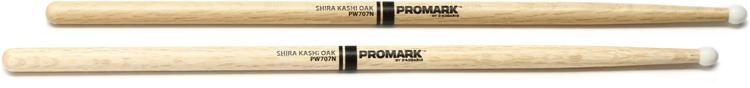 Promark Shira Kashi Oak 707 Drumsticks - Nylon Tip | Sweetwater