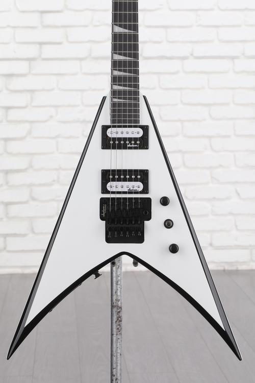 Jackson JS Series King V JS32 - White with Black Bevels | Sweetwater