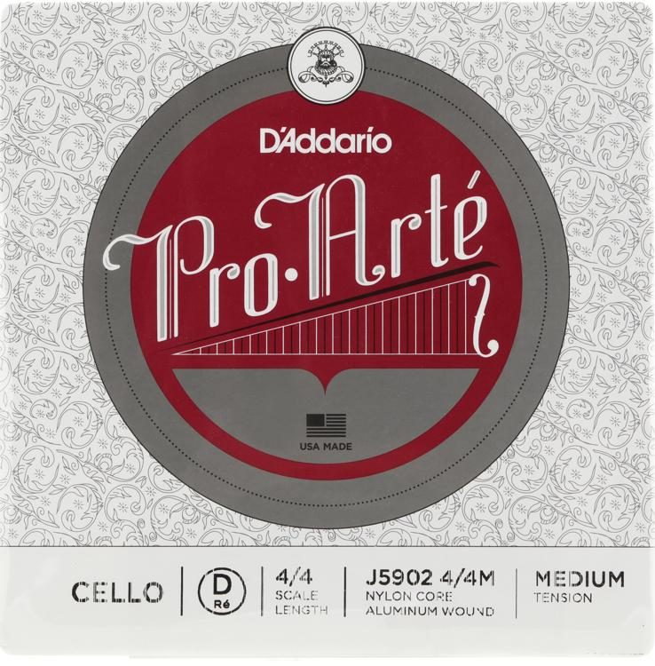 D'Addario J5902 Pro-Arte Cello D String - 4/4 Size, Medium Tension ...