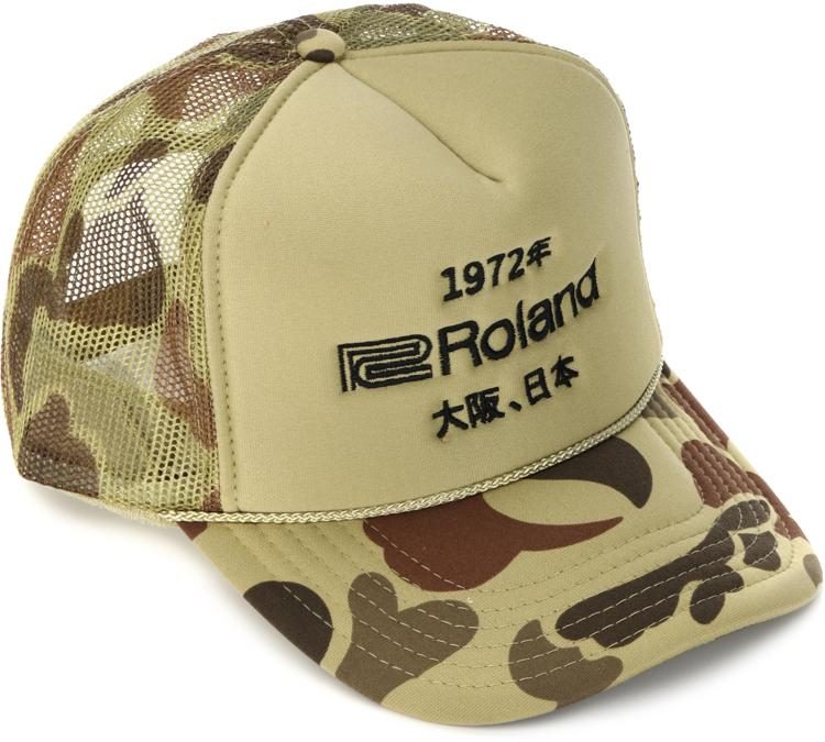 Roland Kanji Logo Trucker Hat - Green Camo | Sweetwater