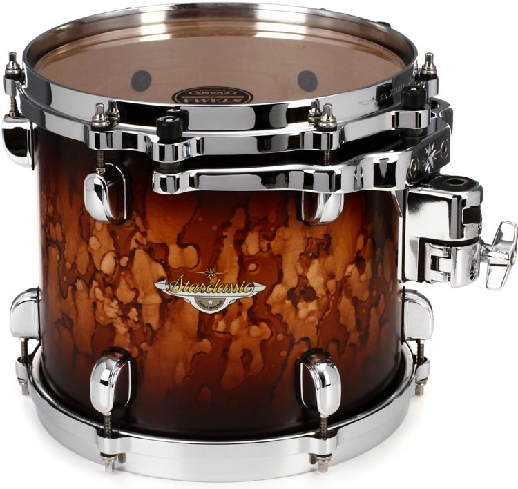 Tama Starclassic Maple Mounted Tom - 9" x 10" Satin Molten Brown Burst ...