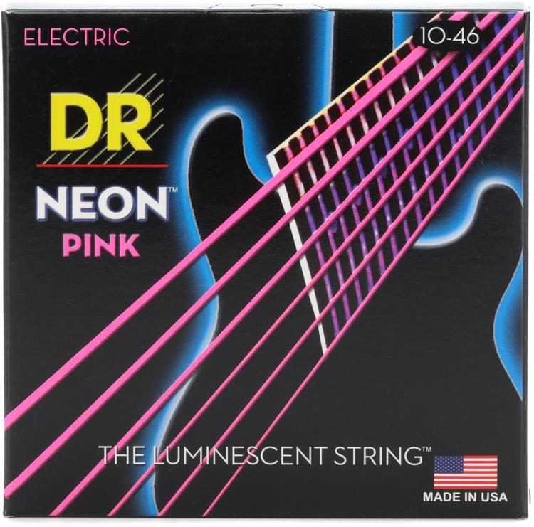 DR Strings NPE-10 Hi-Def Neon Pink K3 Coated Electric Guitar Strings ...