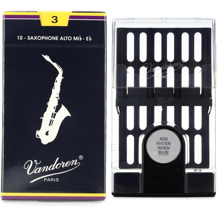 Vandoren SR213 - Traditional Alto Saxophone Reeds with Reed Case - 3.0 ...