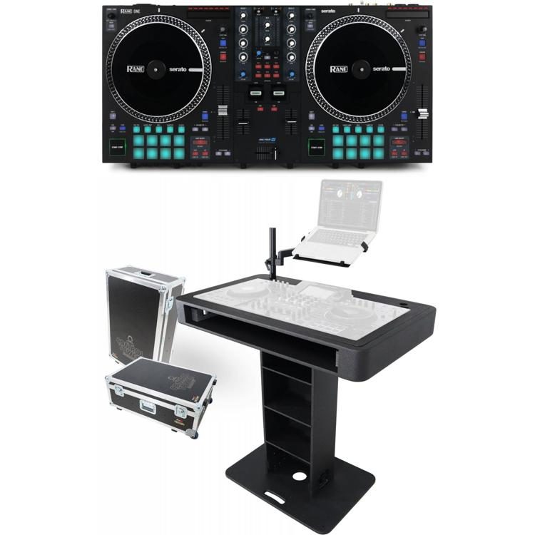 Rane One 2-channel Motorized DJ Controller and ProX Black DJ Podium ...