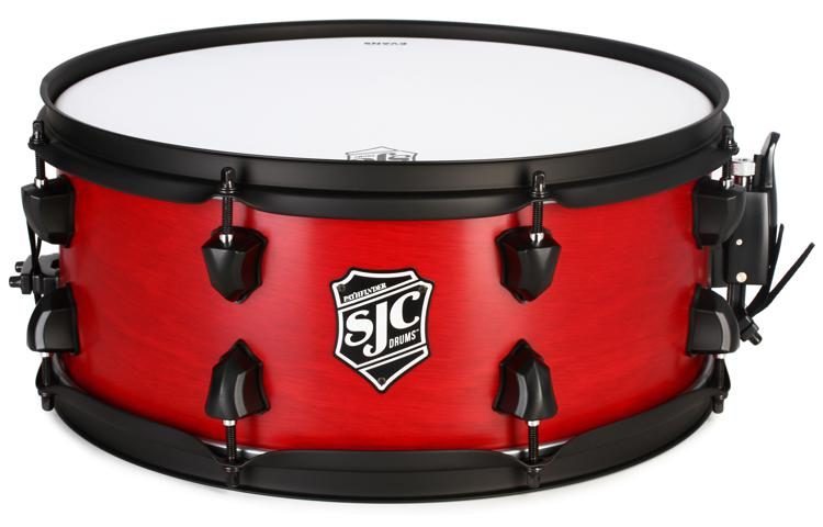 SJC Custom Drums Pathfinder Snare Drum - 6" x 14" Crimson Super Satin ...