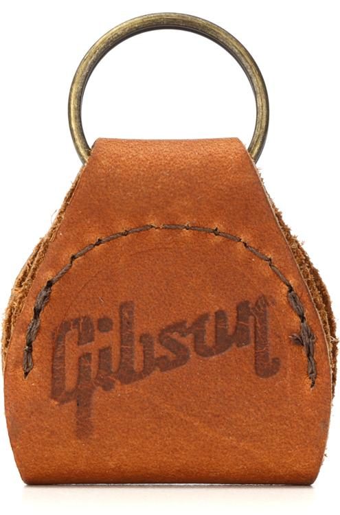 Gibson Accessories Leather Pickholder Keychain - Brown | Sweetwater