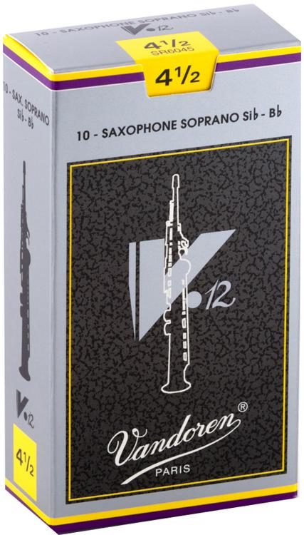 Vandoren SR6045 - V12 Soprano Saxophone Reeds - 4.5 (10-pack) | Sweetwater