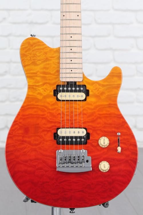 Sterling By Music Man Axis Quilted Maple Electric Guitar - Spectrum Red ...