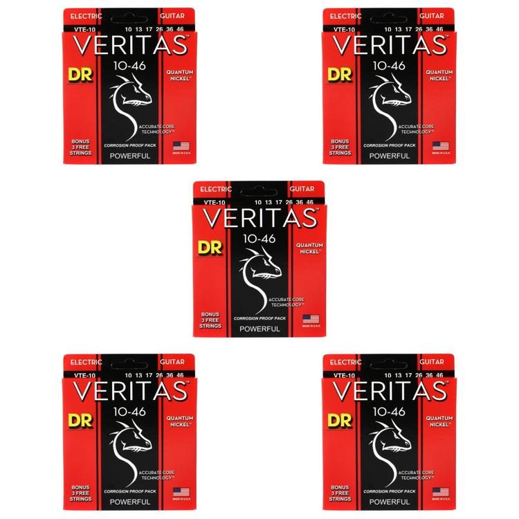 DR Strings VTE-10 Veritas Electric Guitar Strings - .010-.046 Medium (5 ... DR Strings VTE-10 Veritas Electric Guitar Strings - .010-.046 Medium (5 ...