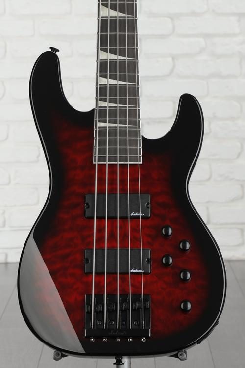 Jackson Concert Bass JS3VQ - Transparent Red Burst | Sweetwater