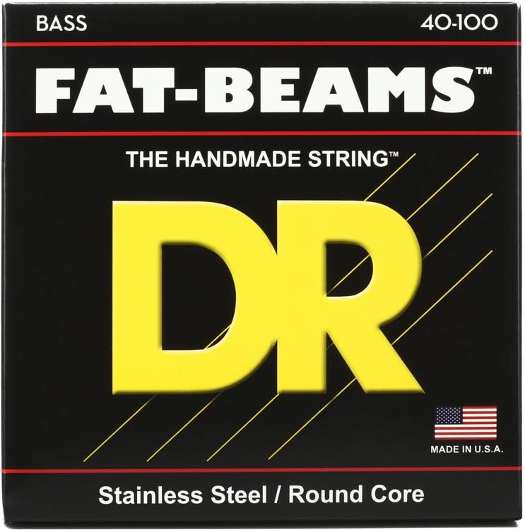 DR Strings FB-40 Fat-Beams Stainless Steel Bass Guitar Strings - .040 ...