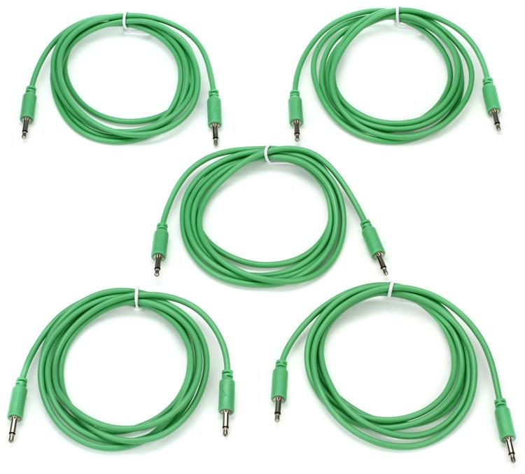 Black Market Eurorack Patch Cable 5-pack - 150cm Green | Sweetwater
