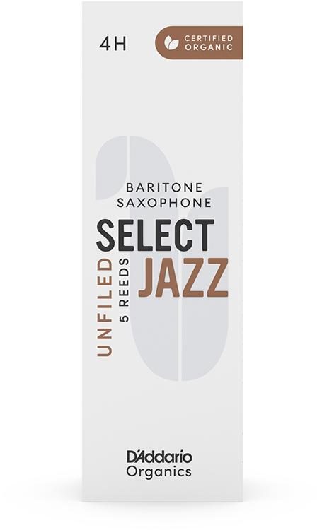 D'Addario Organics Select Jazz Unfiled Baritone Saxophone Reeds - 4 ...