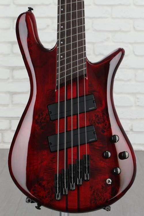 Spector NS Dimension 5 Bass Guitar - Inferno Red Gloss | Sweetwater