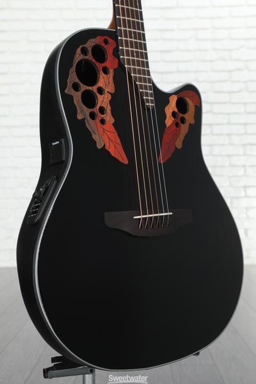 Ovation Elite Celebrity Mid-Depth Acoustic-Electric Guitar - Black ...