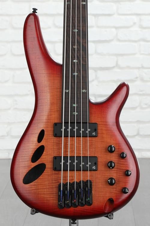 Ibanez SR Bass Workshop Fretless 5-string Electric Bass - Brown Topaz ...