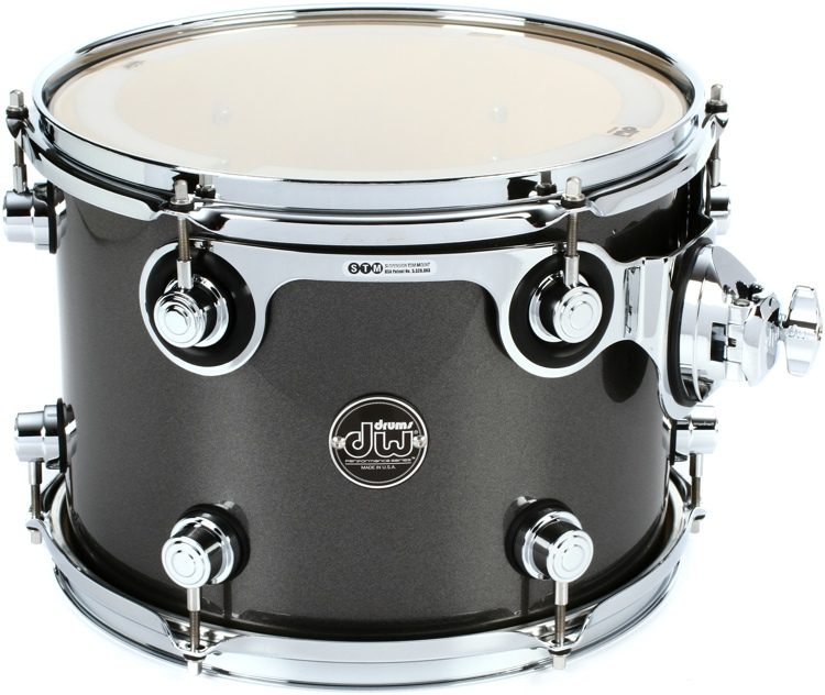 DW Performance Series Mounted Tom - 9" x 12" Gun Metal Metallic Lacquer ...