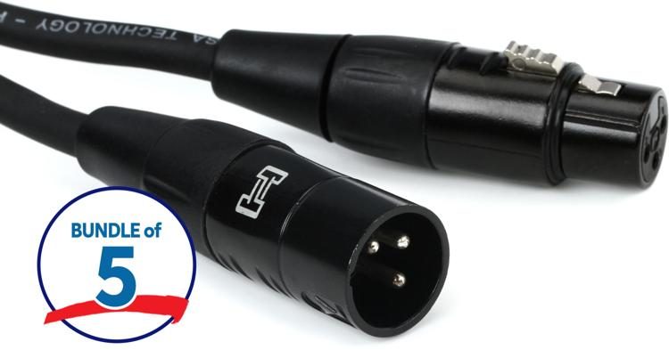 Hosa HMIC-020 Pro Microphone Cable 5-Pack - 20 foot | Sweetwater