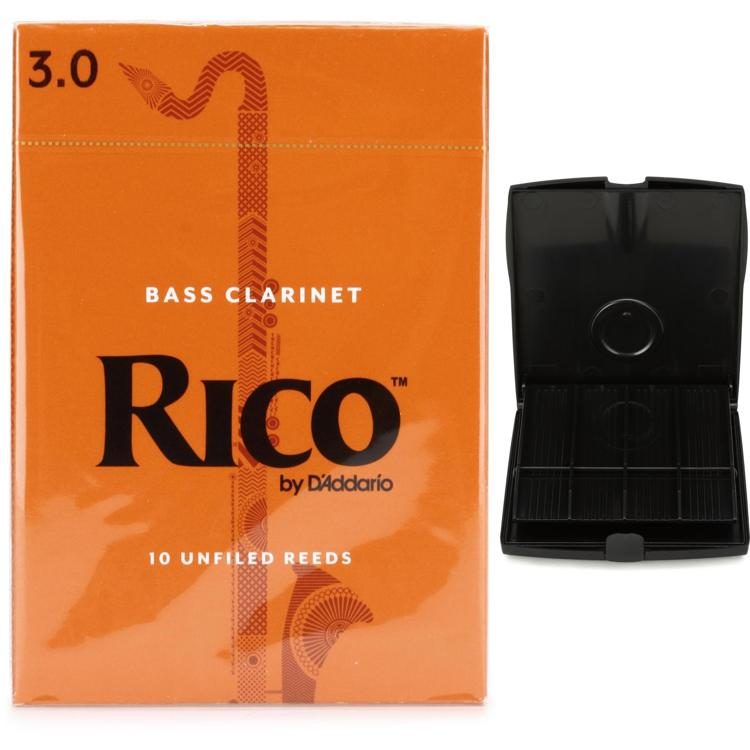D'Addario Rico Bass Clarinet Reed (10-pack) with Reed Vitalizer Case ...