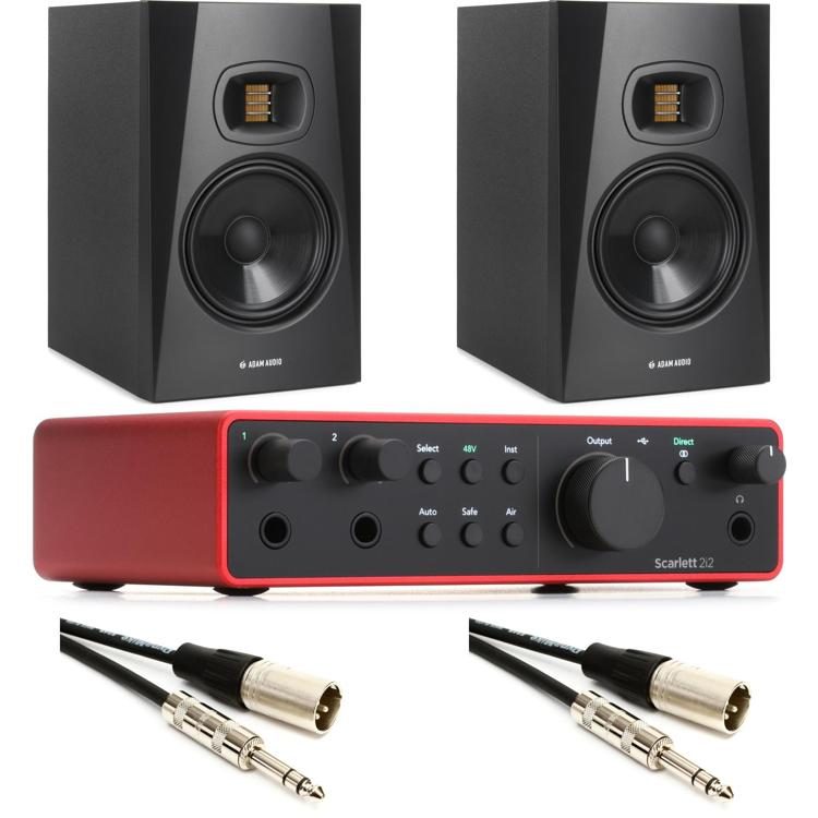 Focusrite Scarlett 2i2 4th Gen USB Audio Interface and ADAM Audio T7V 7 ...
