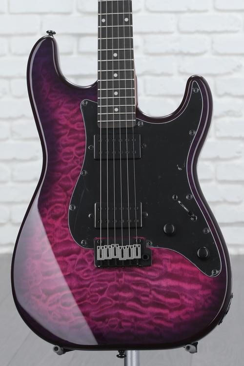 Schecter Traditional Pro Electric Guitar - Satin Trans Purple Burst ...