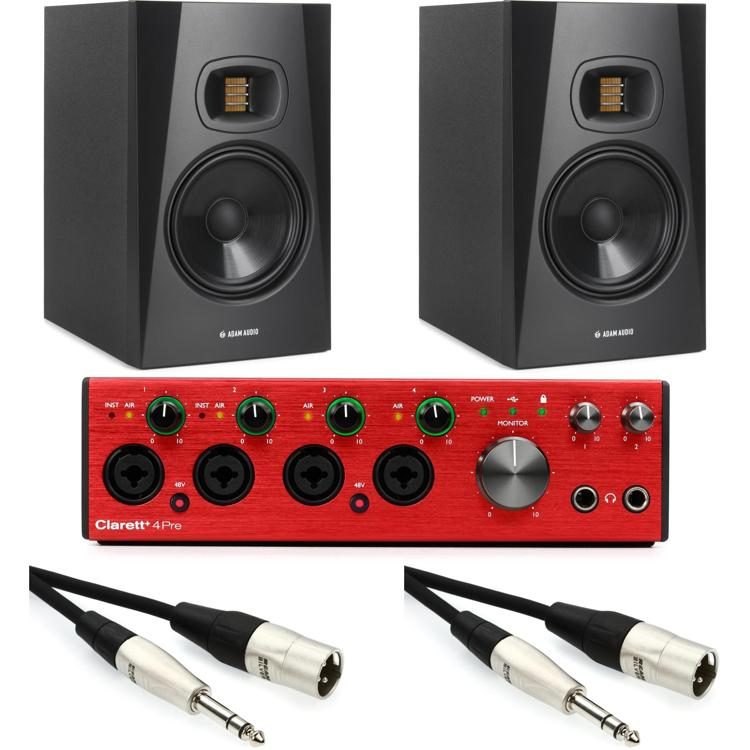 Focusrite Clarett+ 4Pre USB-C Audio Interface and ADAM Audio T7V ...